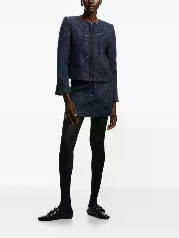 Emporio Armani Sequin-embellished Tweed Jacket