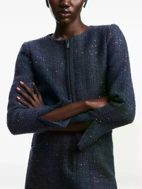 Emporio Armani Sequin-embellished Tweed Jacket