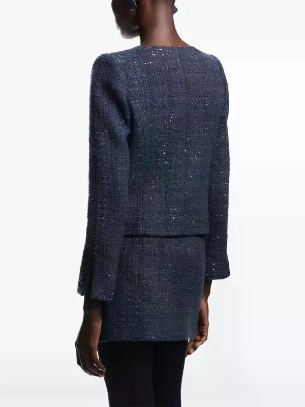 Emporio Armani Sequin-embellished Tweed Jacket