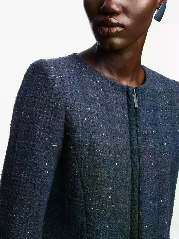 Emporio Armani Sequin-embellished Tweed Jacket