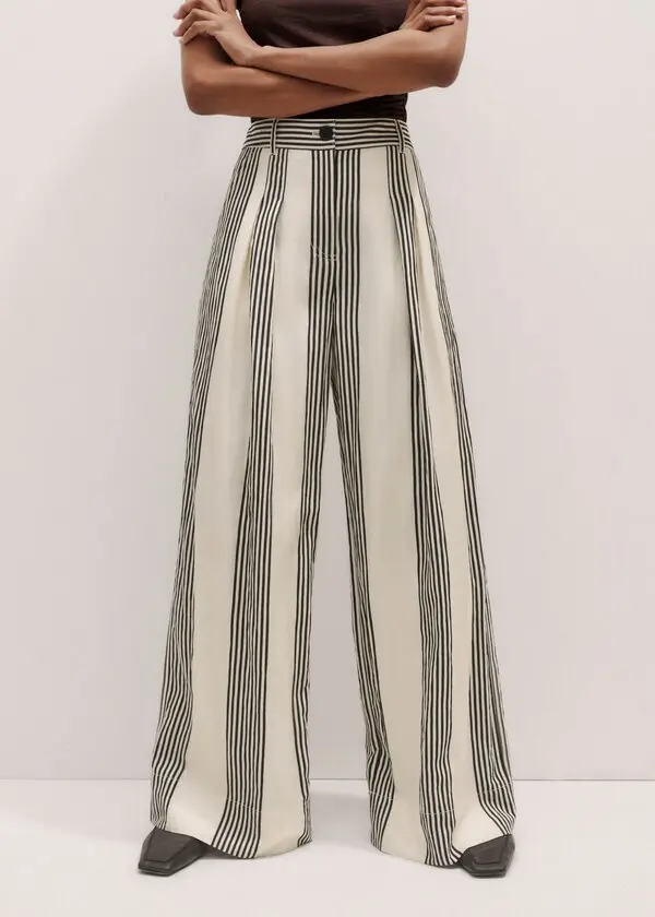 ME+EM Striped Wide-leg Trousers