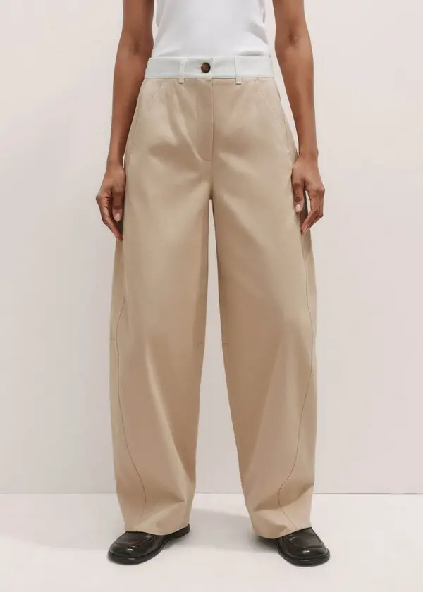 ME+EM Contrast Waist Tapered Chino