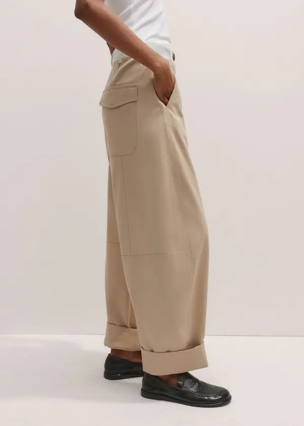 ME+EM Contrast Waist Tapered Chino