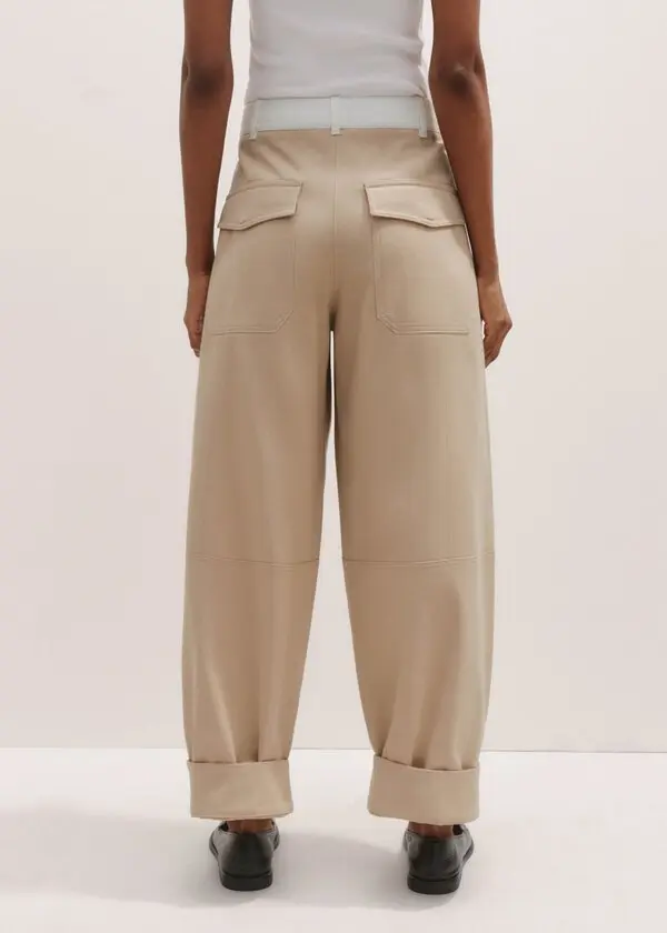 ME+EM Contrast Waist Tapered Chino