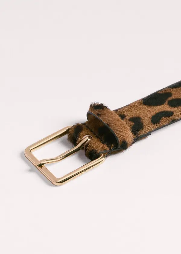 ME+EM Leopard Printed Belt - Dark Brown Multi