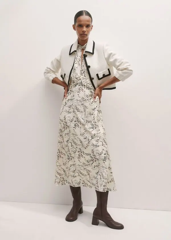 ME+EM Lily Of The Valley Print Midi Tea Dress