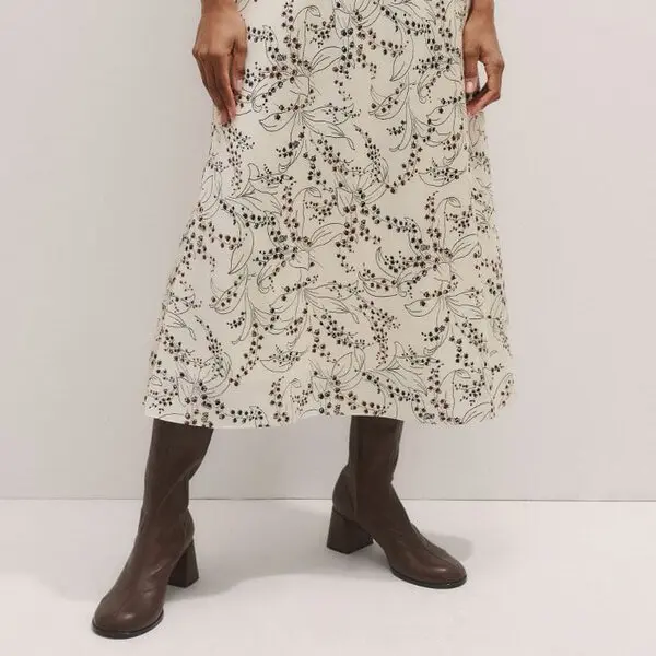 ME+EM Lily Of The Valley Print Midi Tea Dress