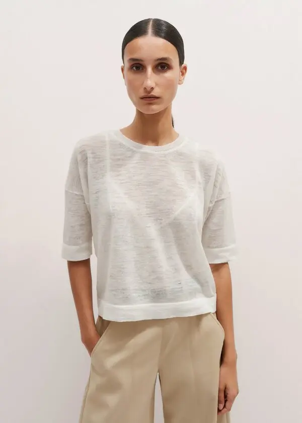 ME+EM Linen Blend Knit Tee