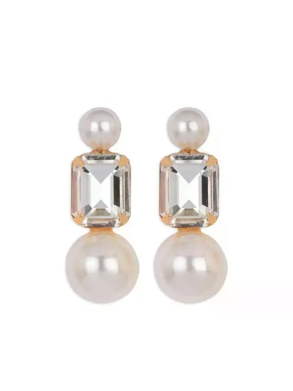 JENNIFER BEHR Sidonie Crystal And Pearl Drop Earrings - Gold