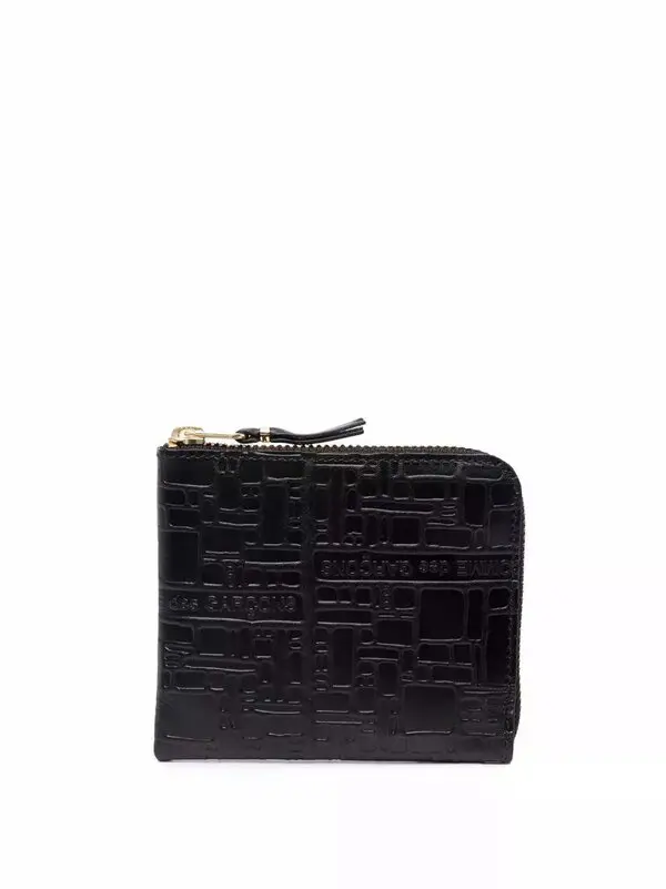 Comme Des Garçons Leather Zip Wallet - Blk Black