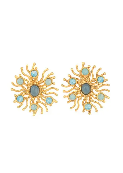 Sylvia Toledano Sunshine Clip-on Earrings - Blue