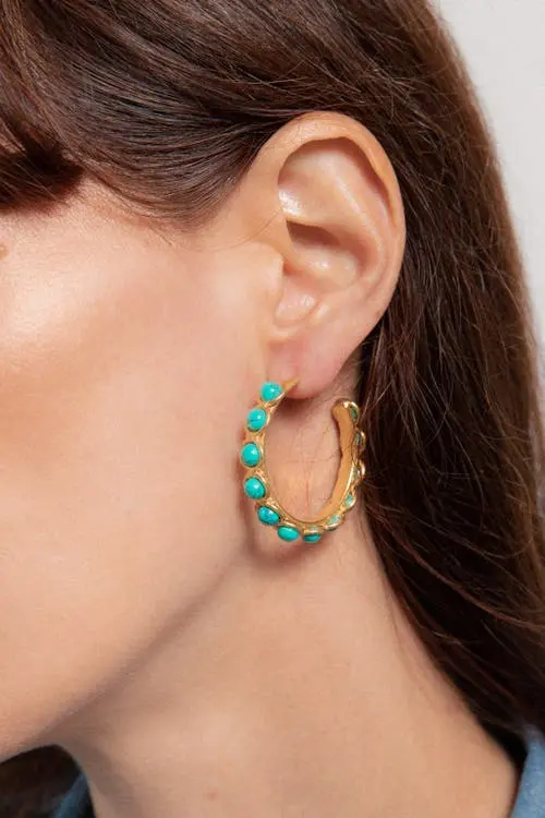 Sylvia Toledano Candies Hoop Earrings - Turquoise