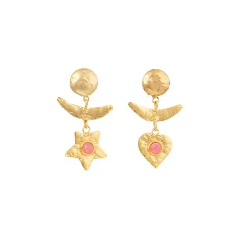 Sylvia Toledano Sol Y Luna Clip-on Earrings - Pink