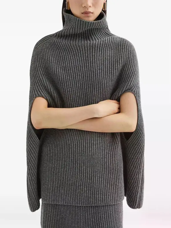 JIL SANDER High-neck Ribbed Cape