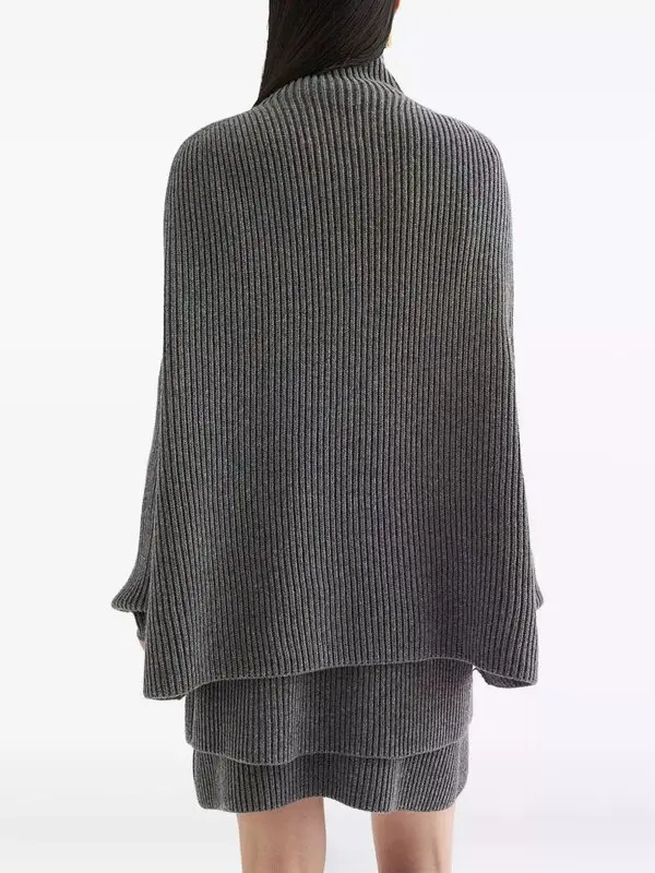 JIL SANDER High-neck Ribbed Cape