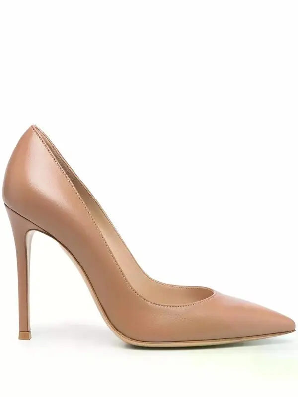 GIANVITO ROSSI 105mm Leather Pumps - Neutrals