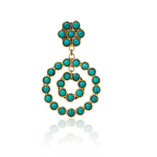 Sylvia Toledano Happy Flower Clip Earrings - Turquoise
