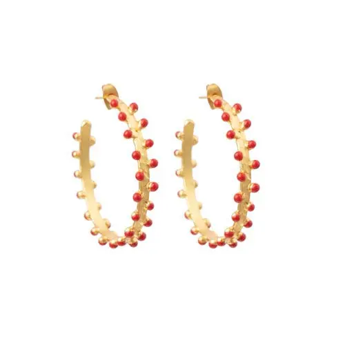 Sylvia Toledano Gipsy Hoop Earrings - Red