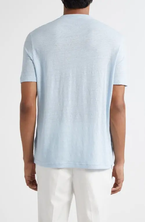 Thom Sweeney Linen Stretch Jersey T-shirt - Sky Blue