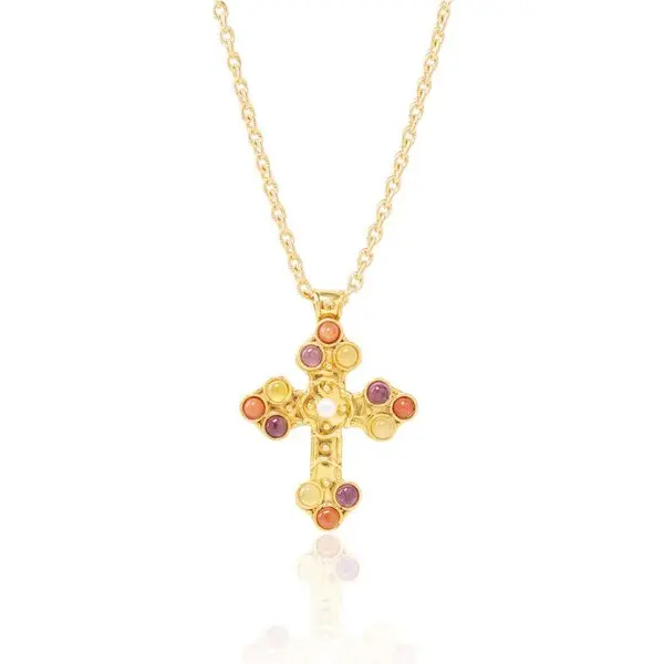 Sylvia Toledano Croix Gold Plated Necklace - Multi