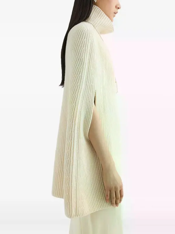JIL SANDER High-neck Ribbed Cape - Neutrals