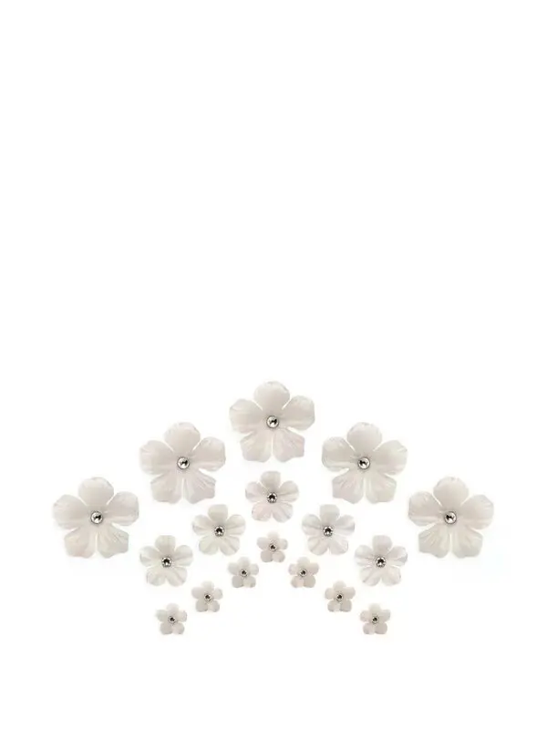 JENNIFER BEHR Floral-motif Hair Magnets - Silver