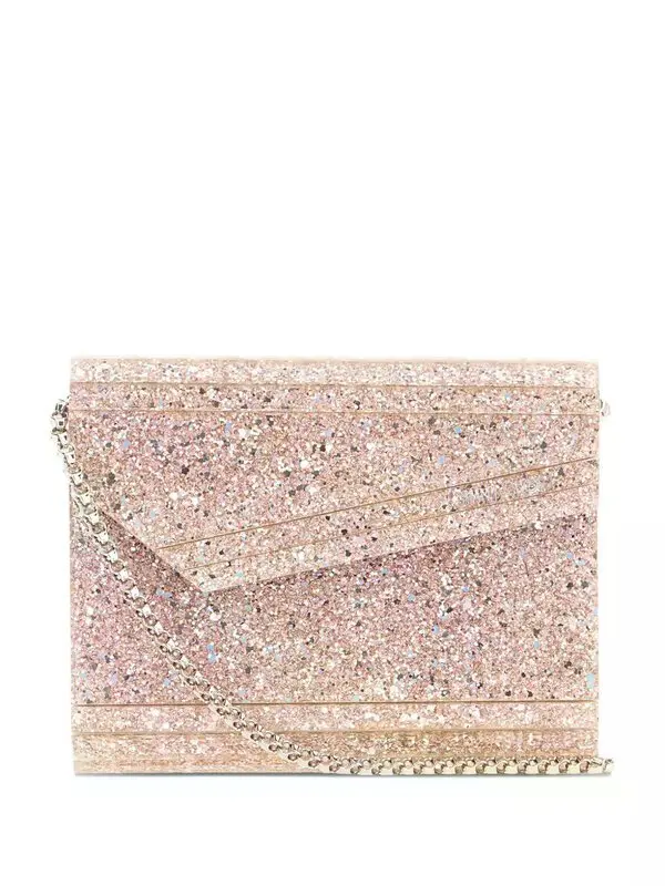 JIMMY CHOO Glitter Panelled Clutch - Pink