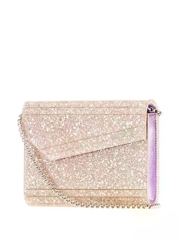 JIMMY CHOO Glitter Panelled Clutch - Pink
