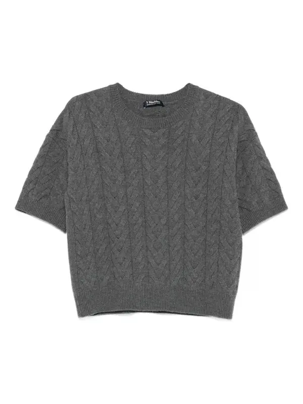 Max Mara Cable Knit Cropped Top