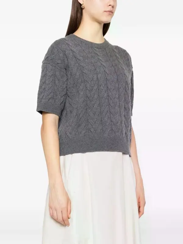 Max Mara Cable Knit Cropped Top