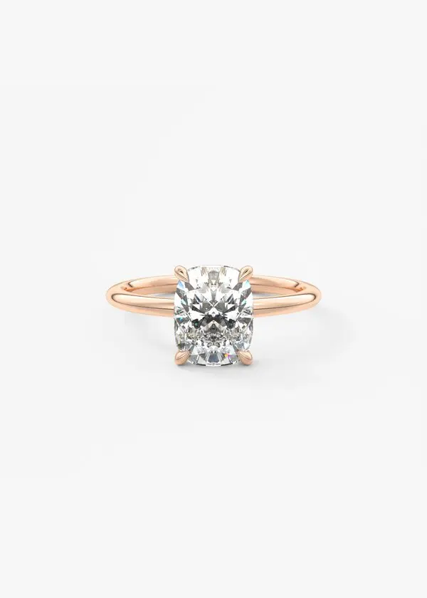 FRANK DARLING Plunge Hidden Halo Elongated Cushion Cut Engagement Ring - Yellow Gold