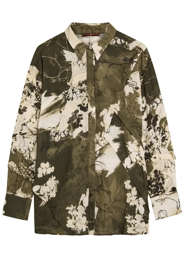 High Warrent Printed Seersucker Blouse
