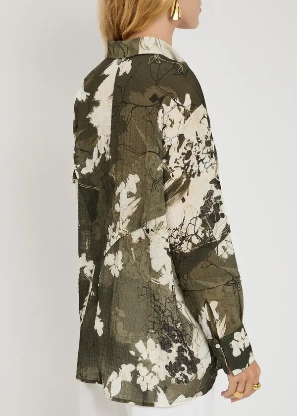 High Warrent Printed Seersucker Blouse