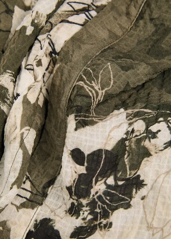 High Warrent Printed Seersucker Blouse