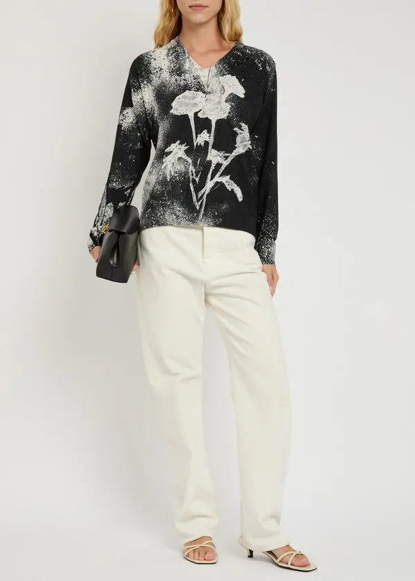 High Amuse Printed Rayon-blend Top