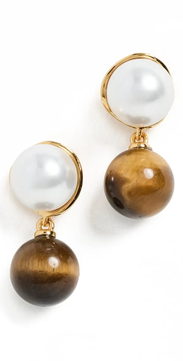 Shashi Bianca Pearl Earrings - Gold/pearl