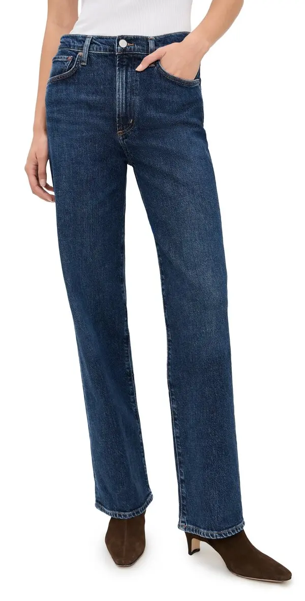 AGOLDE Harper Mid-rise Relaxed Straight Jeans - Echo