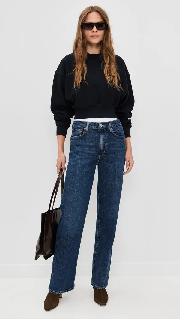 AGOLDE Harper Mid-rise Relaxed Straight Jeans - Echo