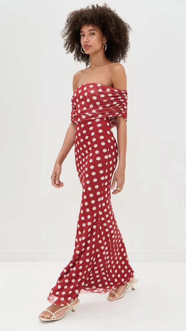 AFRM Mccall Polka Dot Maxi Dress