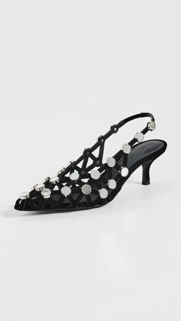 Attico Grid Slingback Pumps