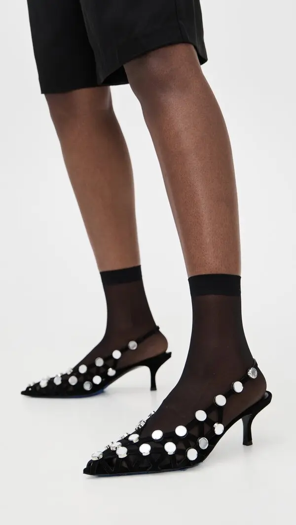 Attico Grid Slingback Pumps