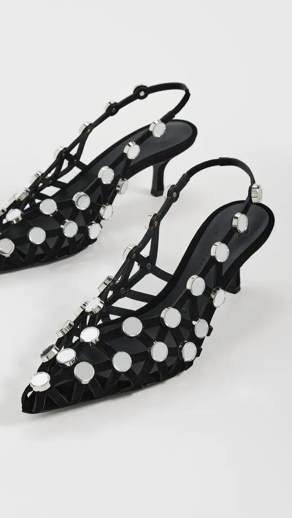 Attico Grid Slingback Pumps