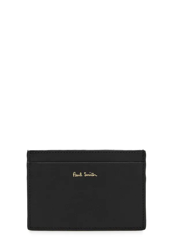 Paul Smith Signature Striped Leather Card Holder - Black