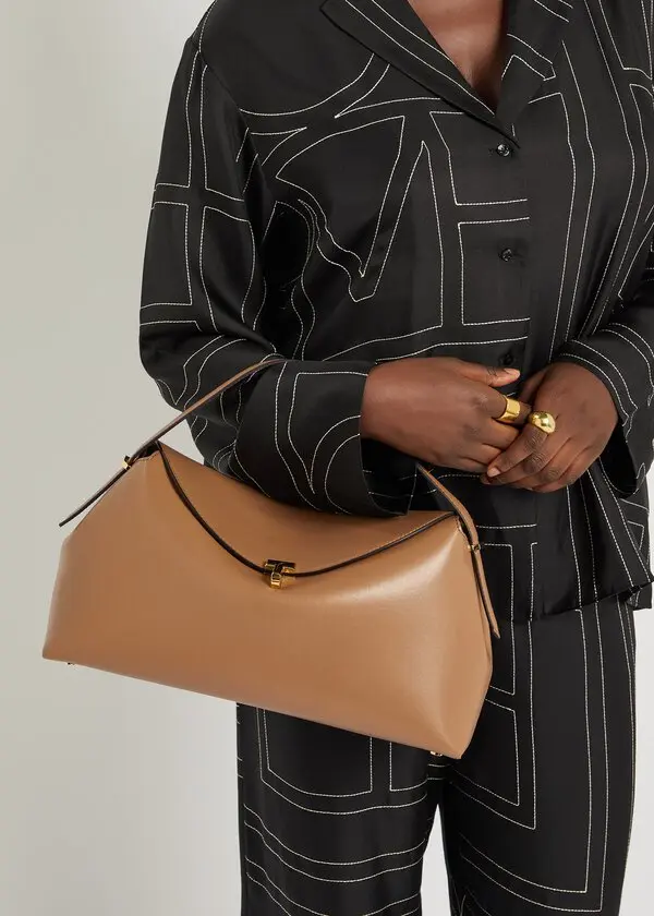 TOTEME T-lock Top Handle Bag - Camel