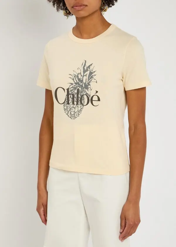 Chloé Printed Cotton T-shirt - Multi Print