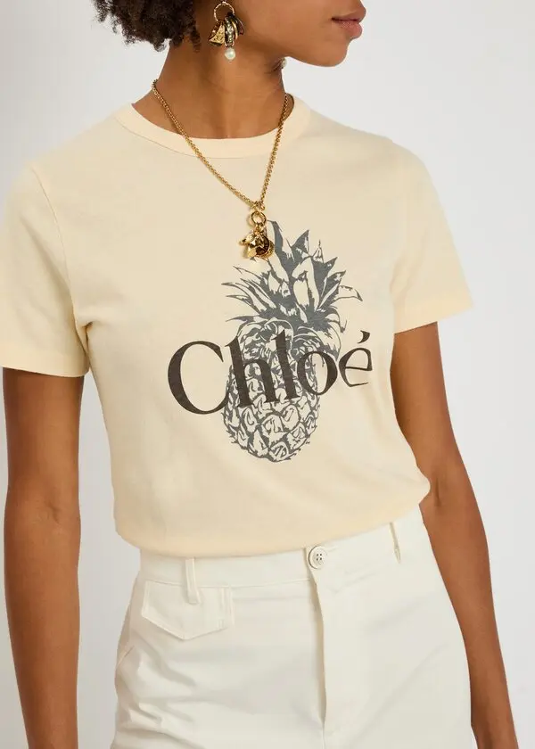 Chloé Printed Cotton T-shirt - Multi Print