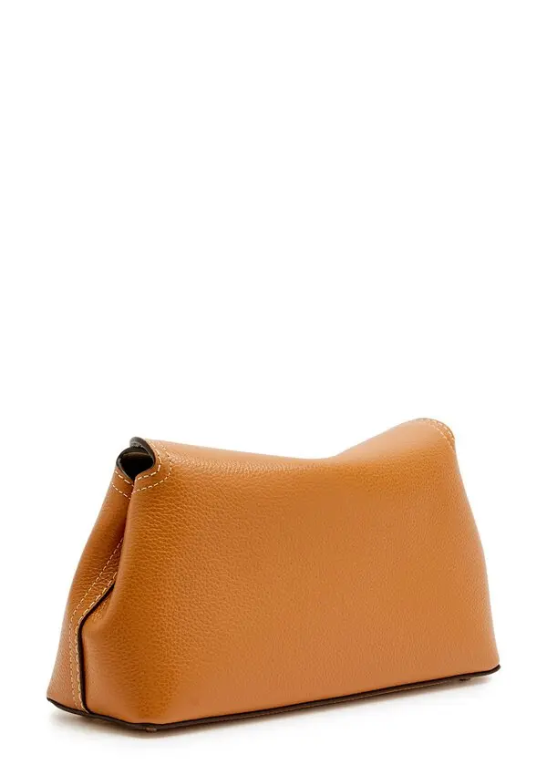 TOTEME T-lock Grained Leather Clutch