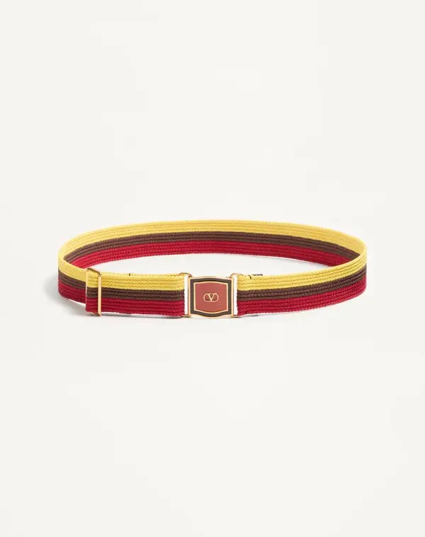Valentino Garavani Vlogo Signature Ribbon Belt - Yellow/brown/red