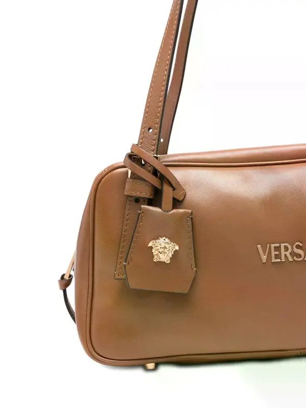 Versace Medium Tag Shoulder Bag - Brown