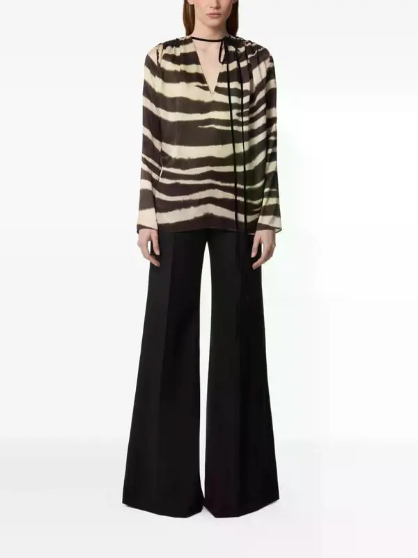 Nina Ricci Zebra-print V-neck Top